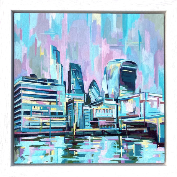 London Skyline by Mary Leach Artist | Acrylic Painting - Skylark Galleries